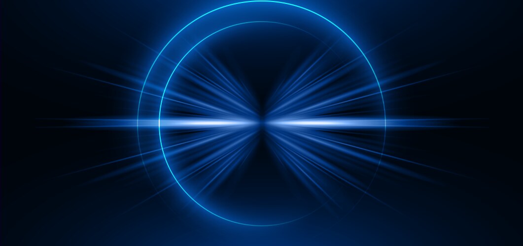 Scene futuristic neon glowing gold light ray Vector Image