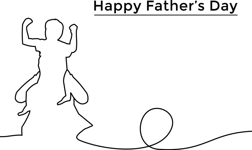 Happy fathers day line art background Royalty Free Vector