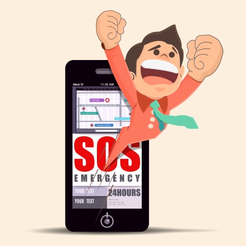 Sos emergency danger Royalty Free Vector Image