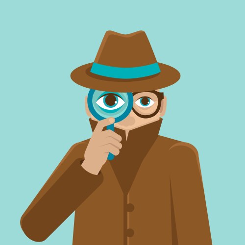 Detective spy shadow Royalty Free Vector Image