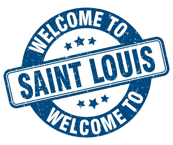 Welcome to saint louis stamp round Royalty Free Vector Image