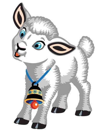 Cartoon sheep and apples Royalty Free Vector Image