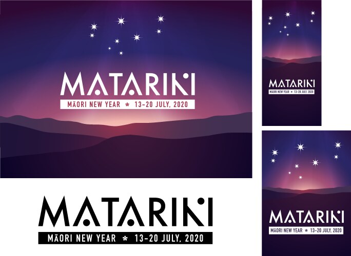 Matariki poster Royalty Free Vector Image - VectorStock