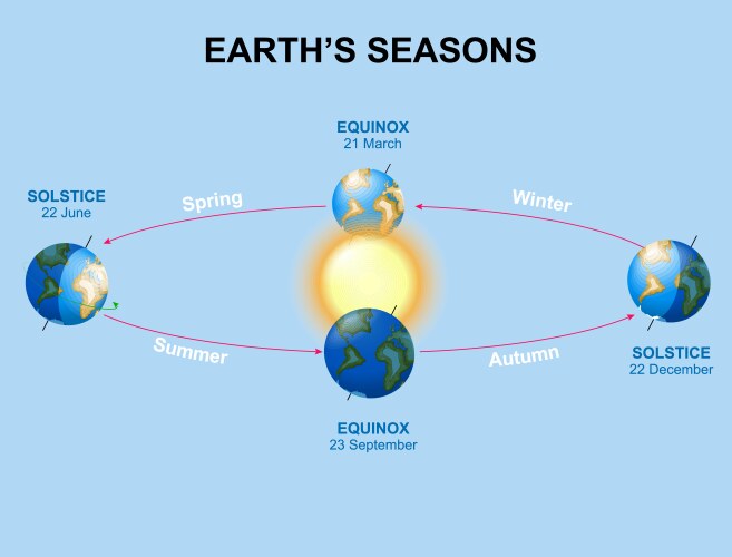 Diagram earth seasons Royalty Free Vector Image