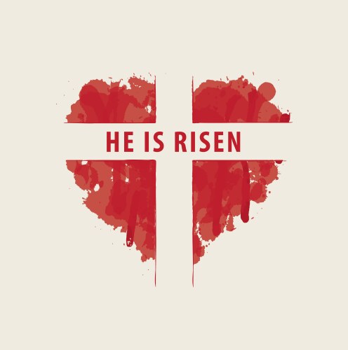 Crucified jesus christ in abstract red heart Vector Image
