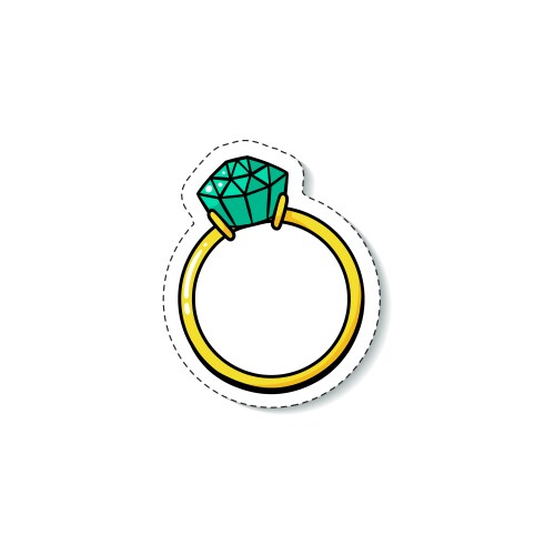 Solitaire - diamond ring Royalty Free Vector Image