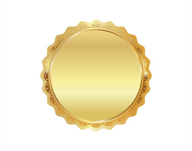 Golden stamp isolated on white background luxury Vector Image