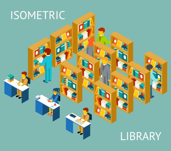 University study isometric set Royalty Free Vector Image