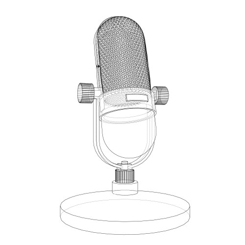 Hand drawn microphone Royalty Free Vector Image