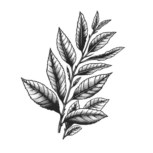 Rapeseed engraving line art Royalty Free Vector Image