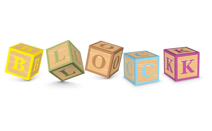 Alphabet russian blocks Royalty Free Vector Image