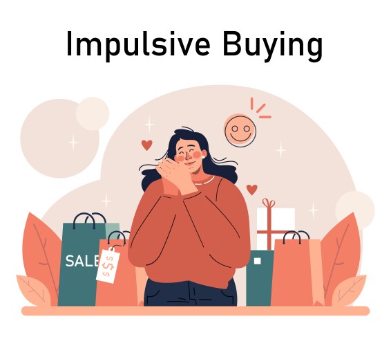 Impulsive buying shopaholic money problems Vector Image