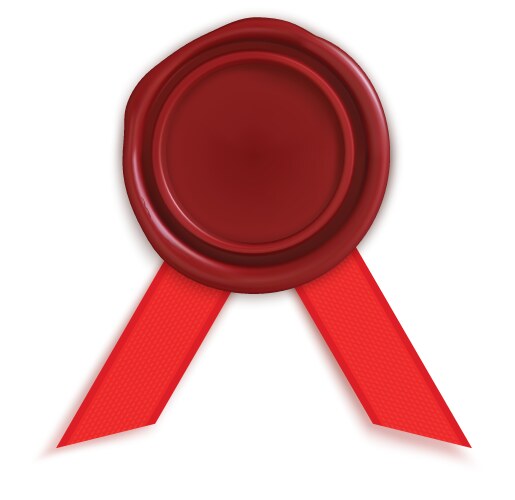 Set of red wax seals with ribbon and rope Vector Image