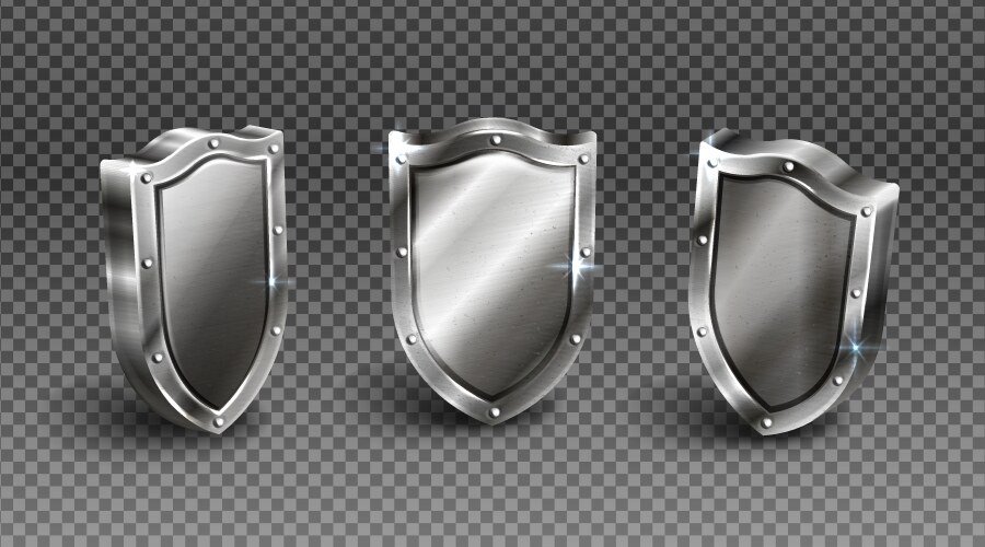 Blank realistic glossy shield with carbon texture Vector Image