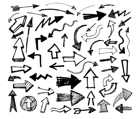 Hand drawn arrow marks set Royalty Free Vector Image