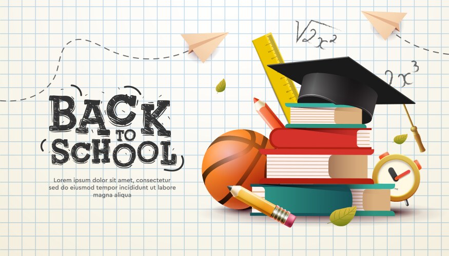 School themed background template Royalty Free Vector Image