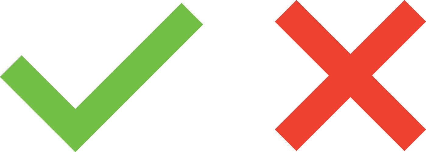 Green Check Red X Vector Images (over 1,800)