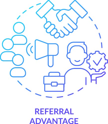 Referral advantage program concept icon Royalty Free Vector