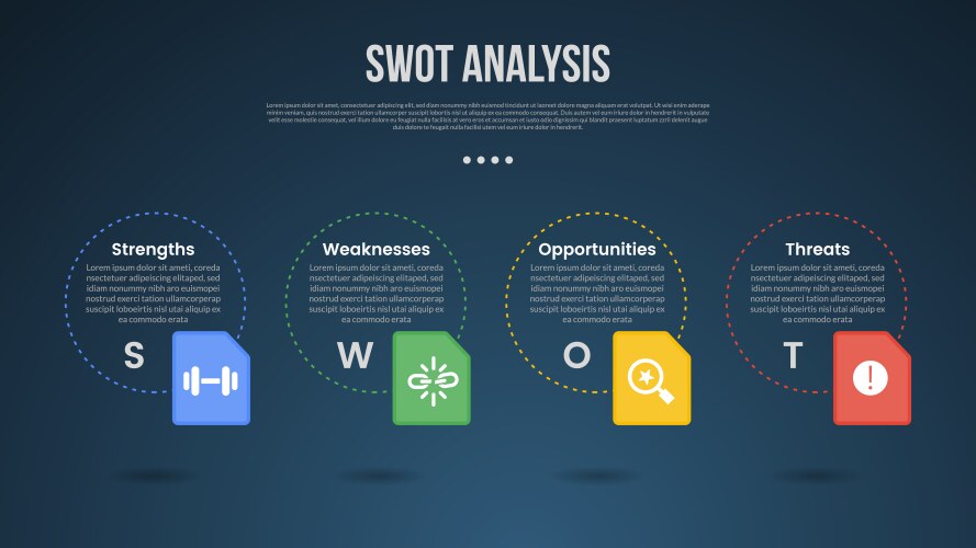 Swot business analysis infographic template Vector Image
