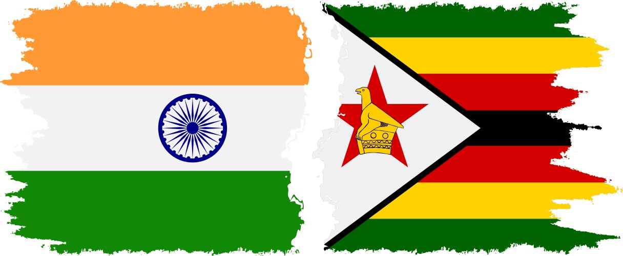 Zimbabwe and philippines grunge flags connection Vector Image