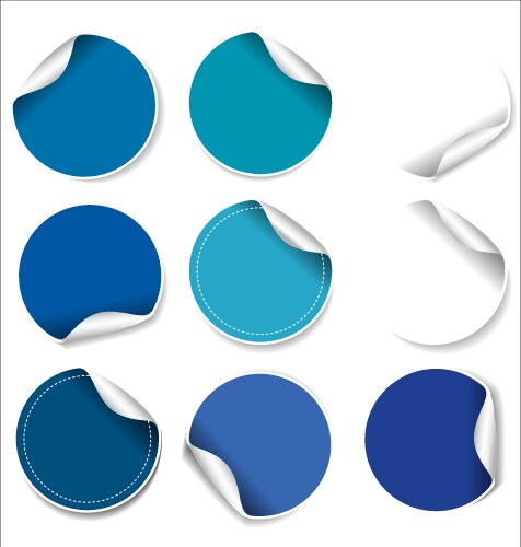 Realistic 3d round adhesive colored blank Vector Image