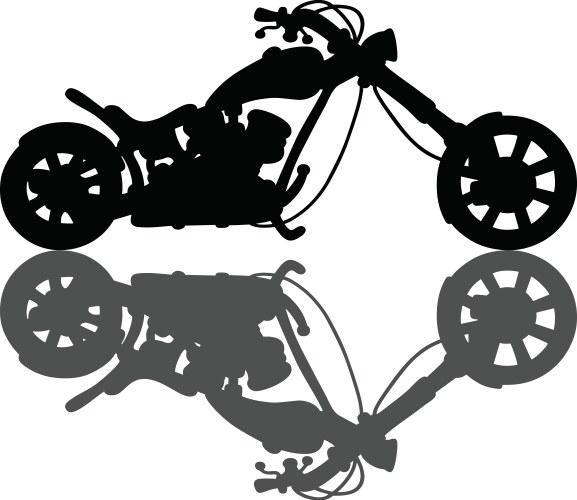 Silhouette chopper motorcycle with speedometer Vector Image