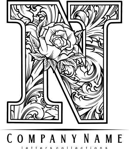 Elegant Capital Letter N Vector Images (over 11,000)