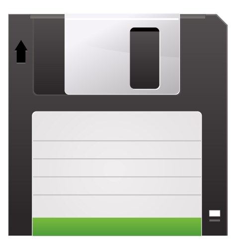Floppy disk on white background hd diskette old Vector Image