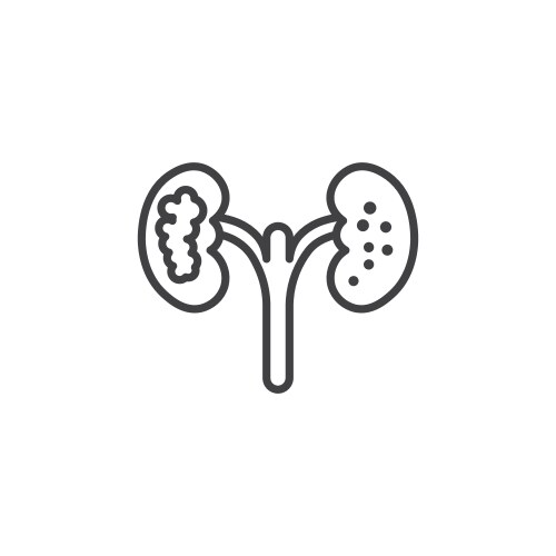 Kidney disease icon set on white background Vector Image