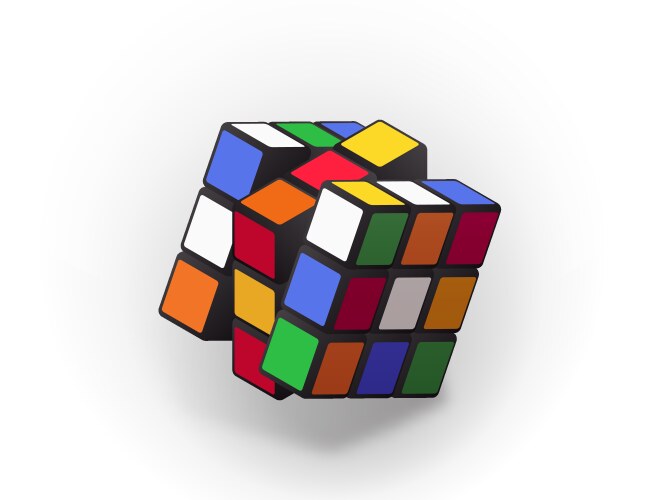 Rubiks cube isolated on white background Vector Image