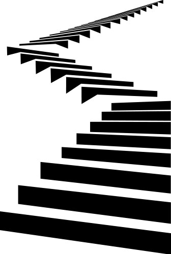 Escalator moving staircase with arrows showing way