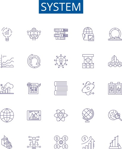 Interface line icons signs set design collection Vector Image
