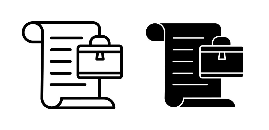 Work history icon set employment resume Royalty Free Vector