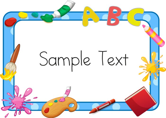 Border template with educational items Royalty Free Vector