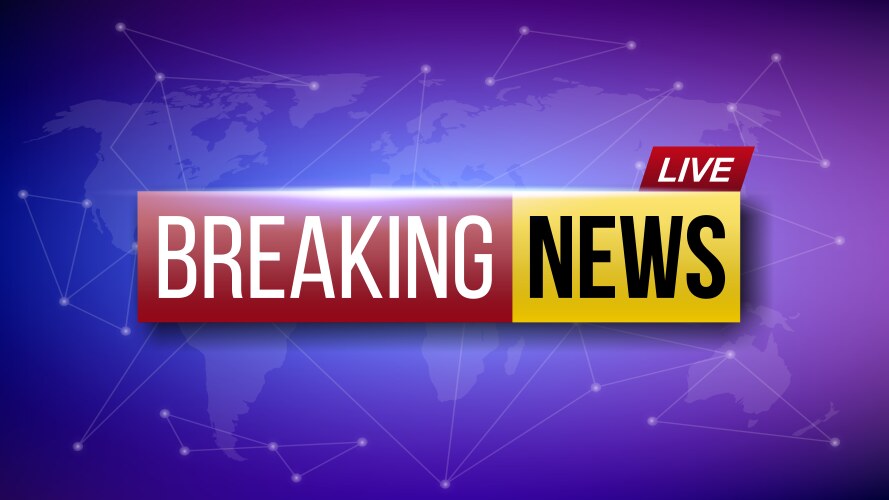 Breaking news live banner on glowing wavy lines Vector Image