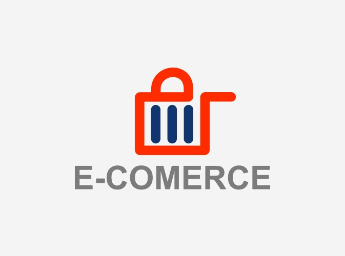 Modern ecommerce store logo Royalty Free Vector Image