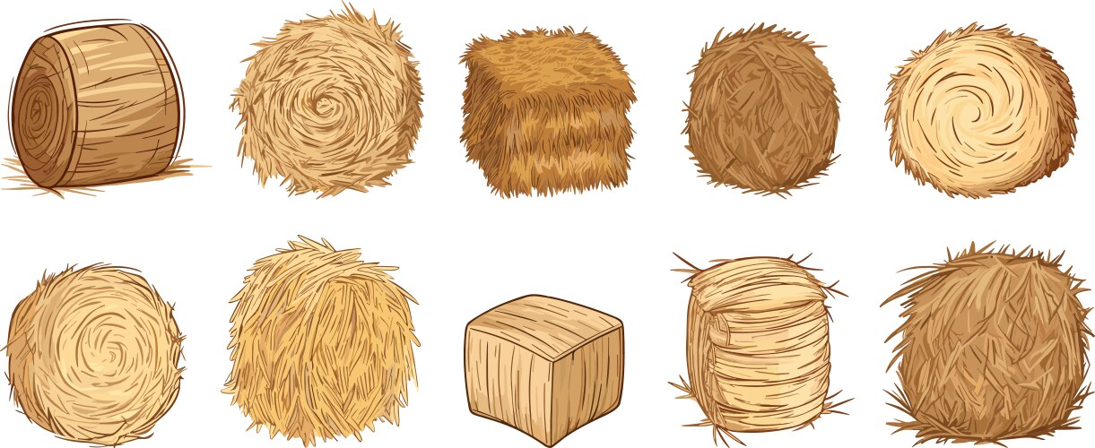 Cartoon Hay Bale Stack Vector Images (over 520)