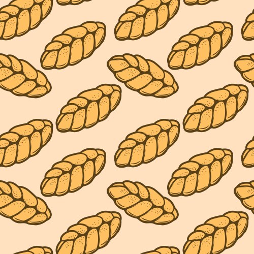 Bakery seamless pattern with bread bun bagel Vector Image