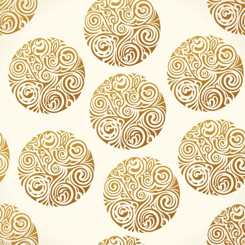 Seamless gold pattern with art ornament Royalty Free Vector