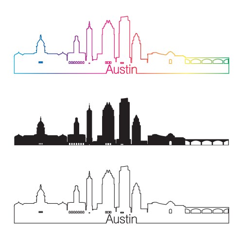 Austin skyline poster Royalty Free Vector Image