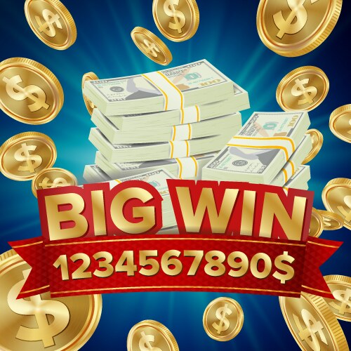 Big win lottery casino isolated on transparent Vector Image