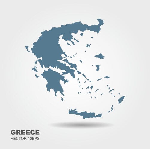 Island of santorini in greece map on white Vector Image