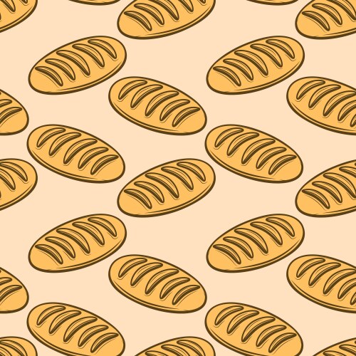 Bakery seamless pattern with bread bun bagel Vector Image