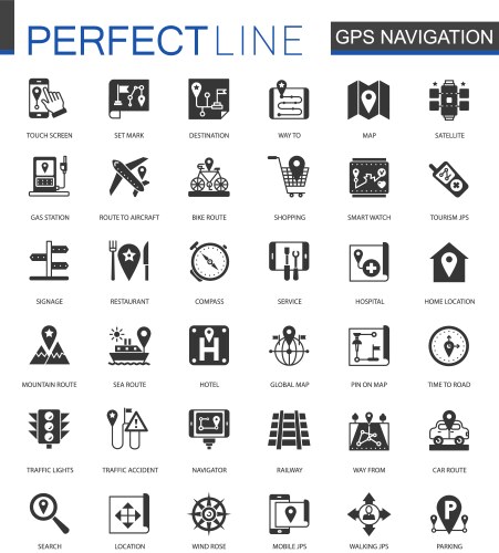 Direction arrows navigation guide route pointers Vector Image