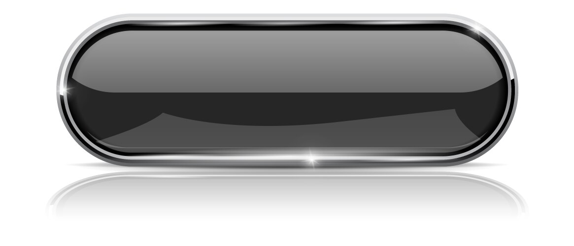 Colored glass 3d buttons with chrome frame oval Vector Image