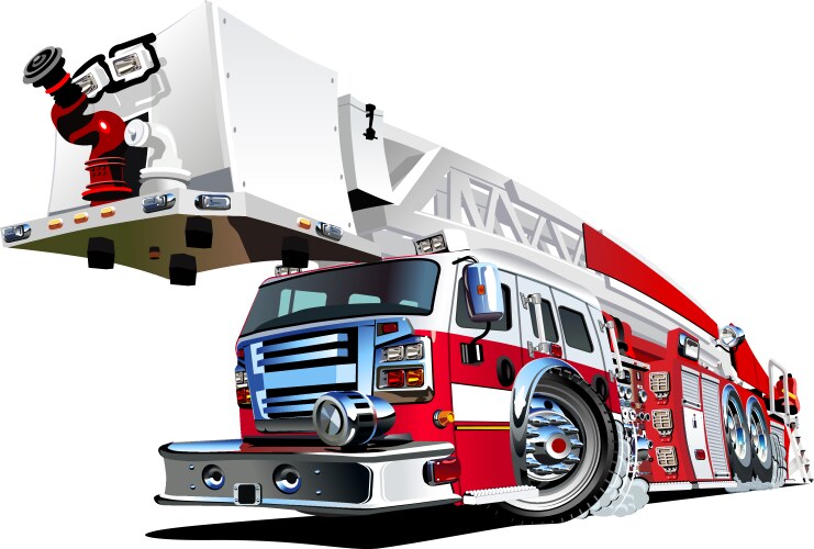 Cartoon of firefighter truck Royalty Free Vector Image