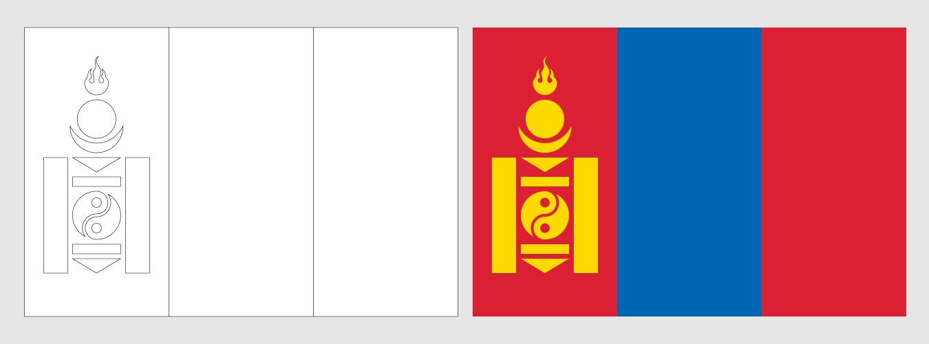 Flag Mongolia Coloring Vector Images (over 870)