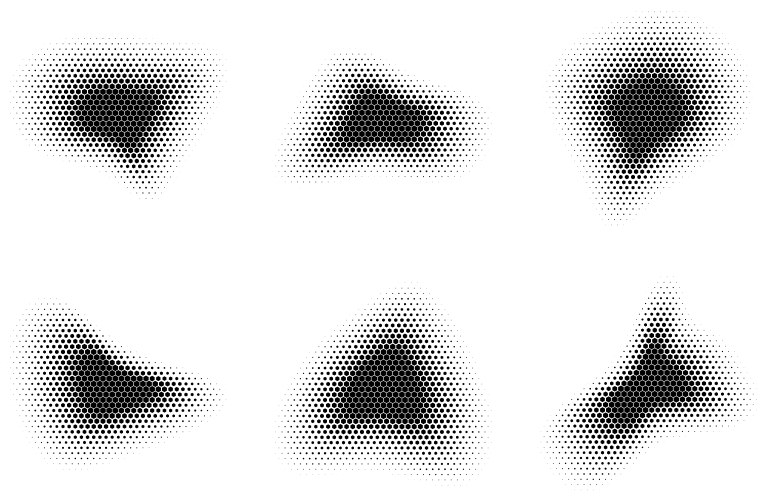 Halftone hexagon pattern reprographic technique Vector Image