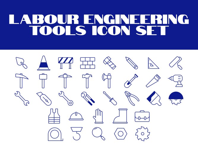 Labour day icon set labor tools Royalty Free Vector Image