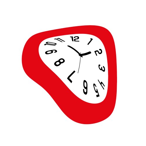 Melting watches deformed wall clock Royalty Free Vector